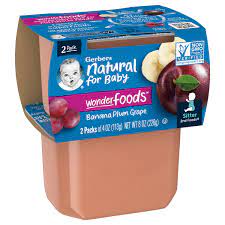 Gerber Natural For Baby Wonder Foods Banana Plum Grape 2 Packs 226g ...
