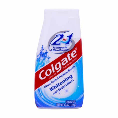 Colgate 2 in 1 Toothpaste & Mouthwash Whitening With Stain Lifters 130g ...